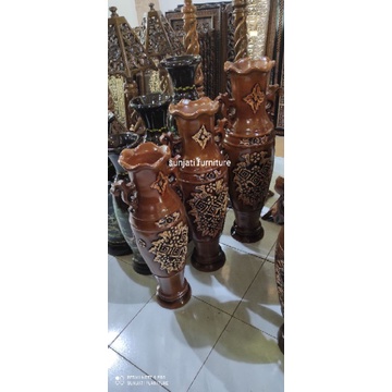 Jual set guci kayu jati isi 3 | Shopee Indonesia