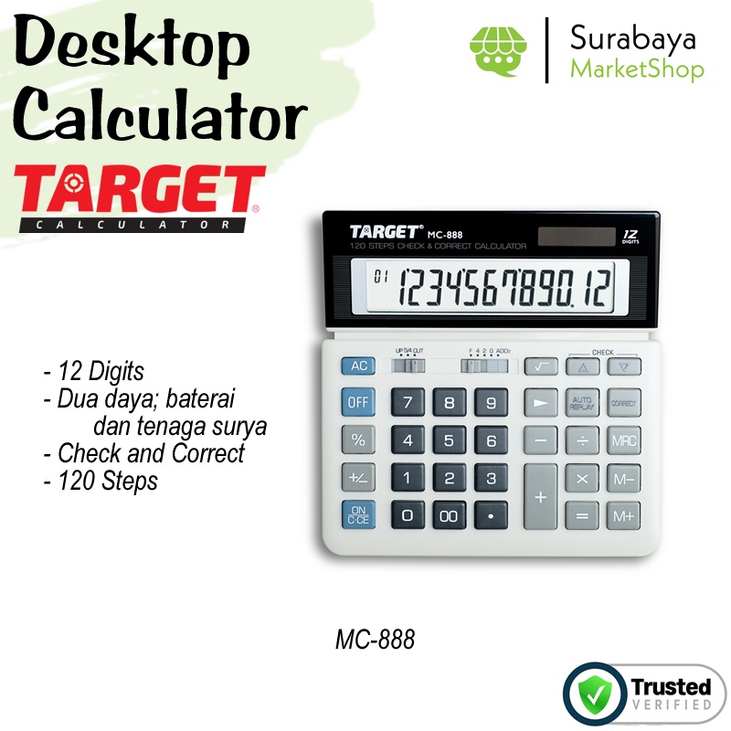 Jual Kalkulator Target MC-888 / Desktop Calculator - 12 Digit | Shopee ...