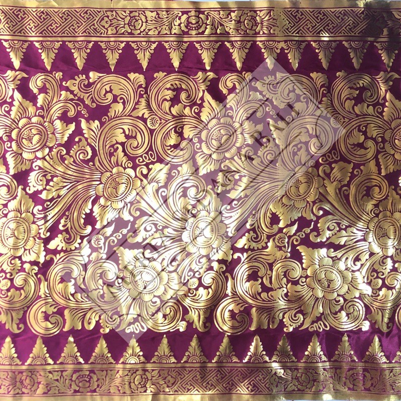 Jual Kain Satin Prada Dekorasi Motif Bunga Bali Beragam Warna Harga Per ...