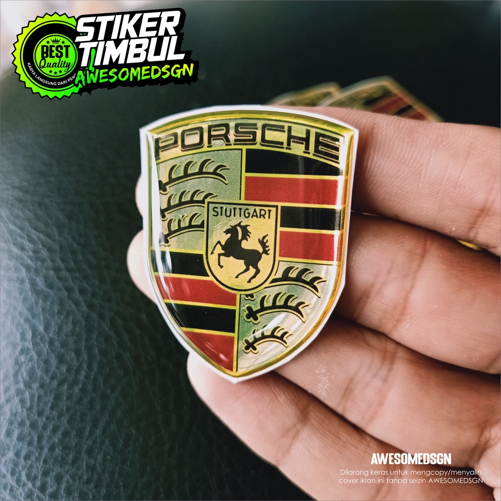 Jual EMBLEM STIKER TIMBUL 3D LENTUR PORSCHE Chrome | Shopee Indonesia