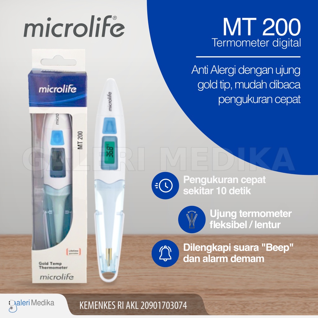 Jual Microlife MT200 / MT 200 - Termometer Digital Dengan Gold Tip / Termometer Ketiak | Shopee ...