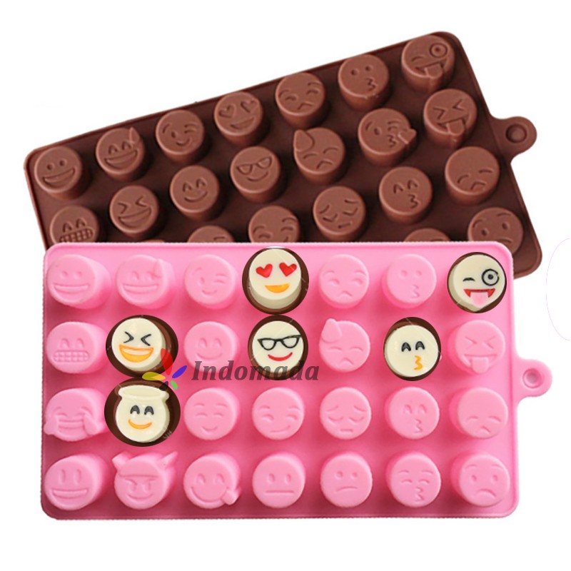 Jual Emoji Emoticon Karakter Moulds 28 Cavity Smiley Silicone Candy ...