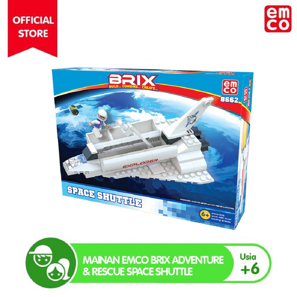 Jual Mainan EMCO Brix Adventure & Rescue Space Shuttle | Shopee Indonesia