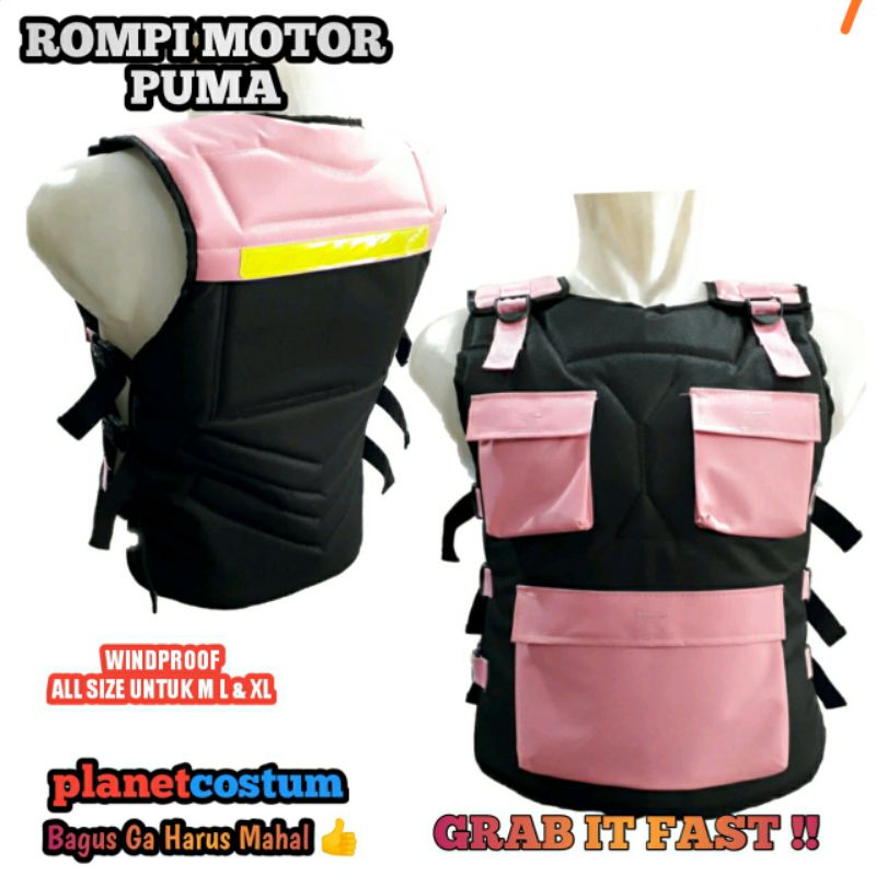 Jual Rompi Bikers Anti Angin Puma Original Motor touring tebal pink ...