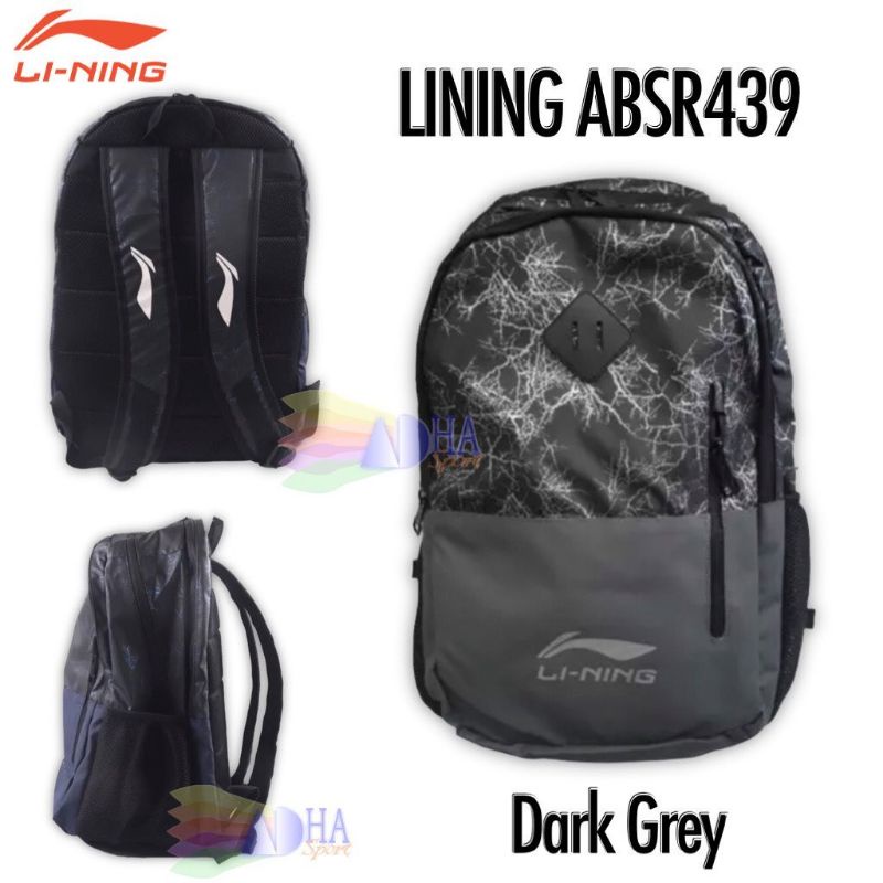 Jual Tas Ransel Badminton Lining ABSR439 / ABSR 439 Dark Grey Original ...