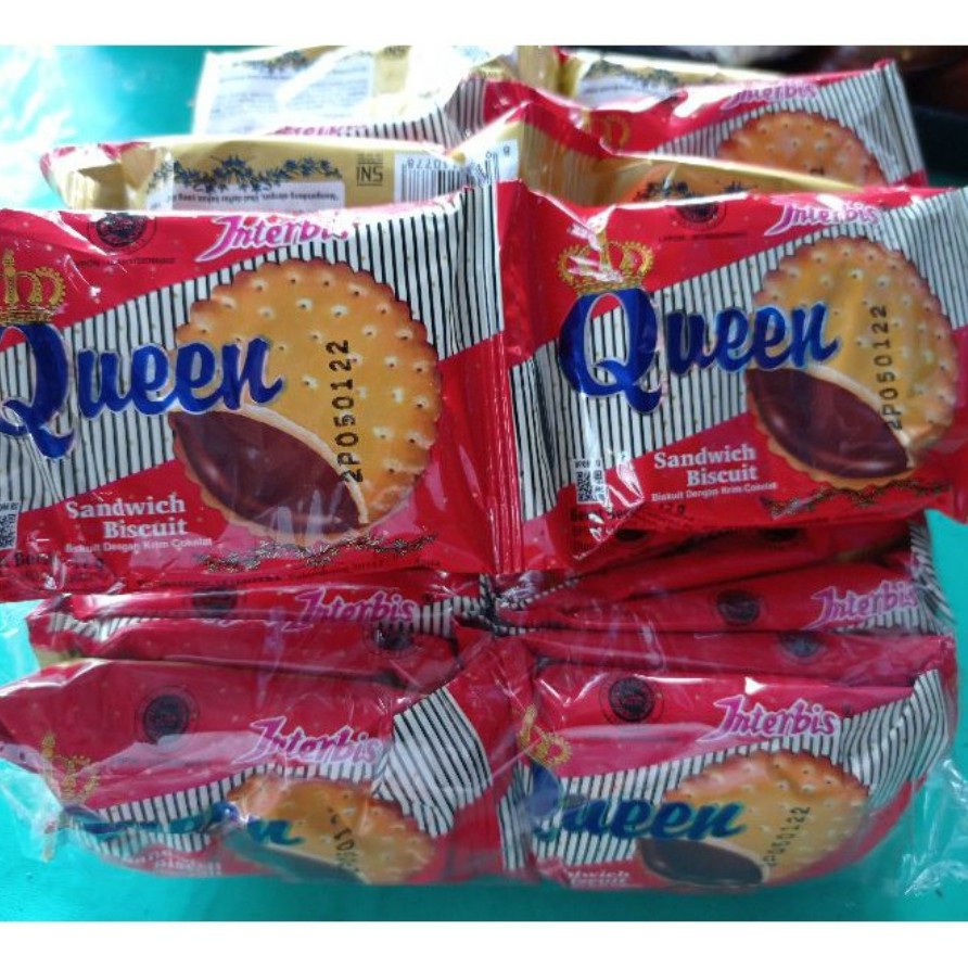 Jual Queen Sandwich Biscuit Cokelat 1 Renceng isi 20pcs | Shopee Indonesia