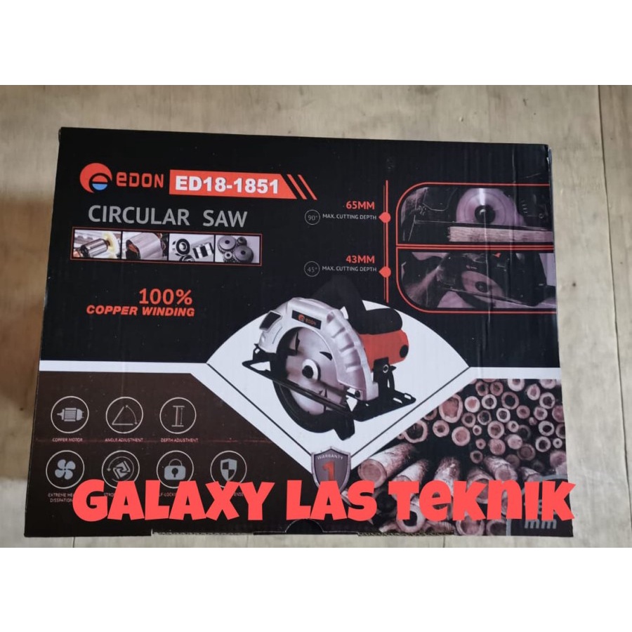Jual MESIN GERGAJI LISTRIK GERGAJI KAYU EDON ED18-1851 CIRCULAR SAW | Shopee Indonesia