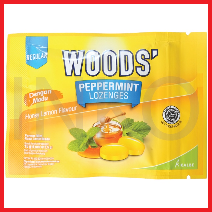 Jual WOODS PEPPERMINT LOZENGES REGULAR HONEY LEMON FLAVOUR 15GR ...