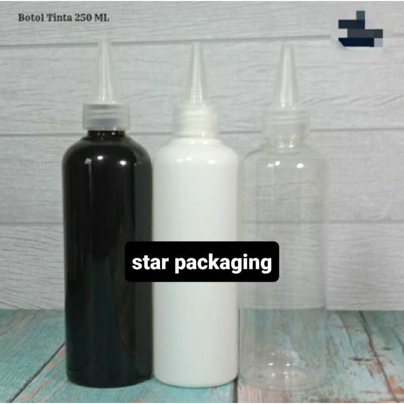 Jual Botol 250ml Botol Tinta Botol Kerucut 250ml Warna Tutup Random ...