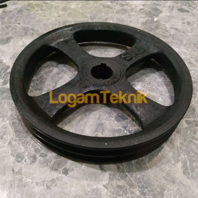 Jual Puli pulley pully B2 - 12 inch lubang shaft 25 28 30 32 35 38 40 ...
