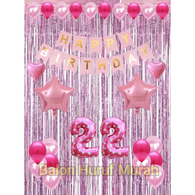 Jual PAKET DEKORASI ULANG TAHUN / HAPPY BIRTHDAY TEMA PINK UKURAN 2 X 2 ...