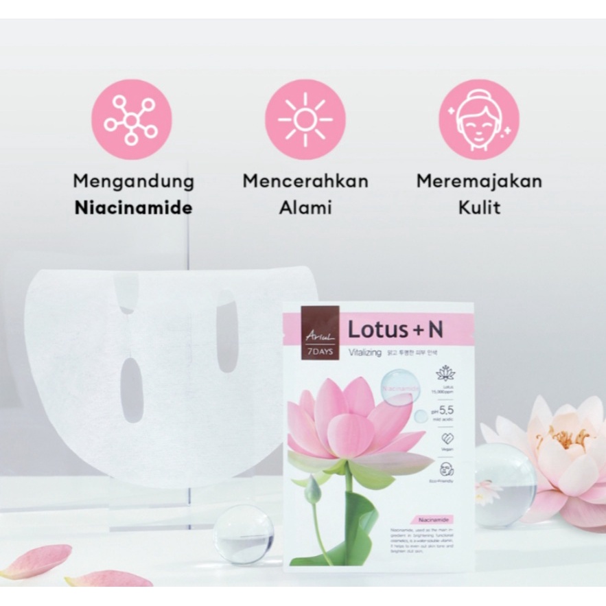 Jual Ariul 7days Sheet Mask Masker Wajah Lotus + N | Shopee Indonesia