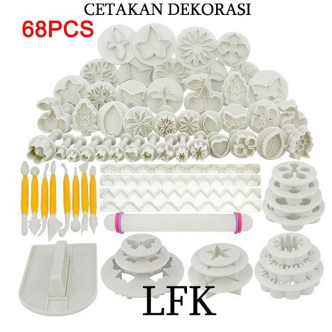 Jual IMPORT SPESIAL 33PCS 68PCS Cetakan ROTI FONDANT SET PLUNGER MIX ...