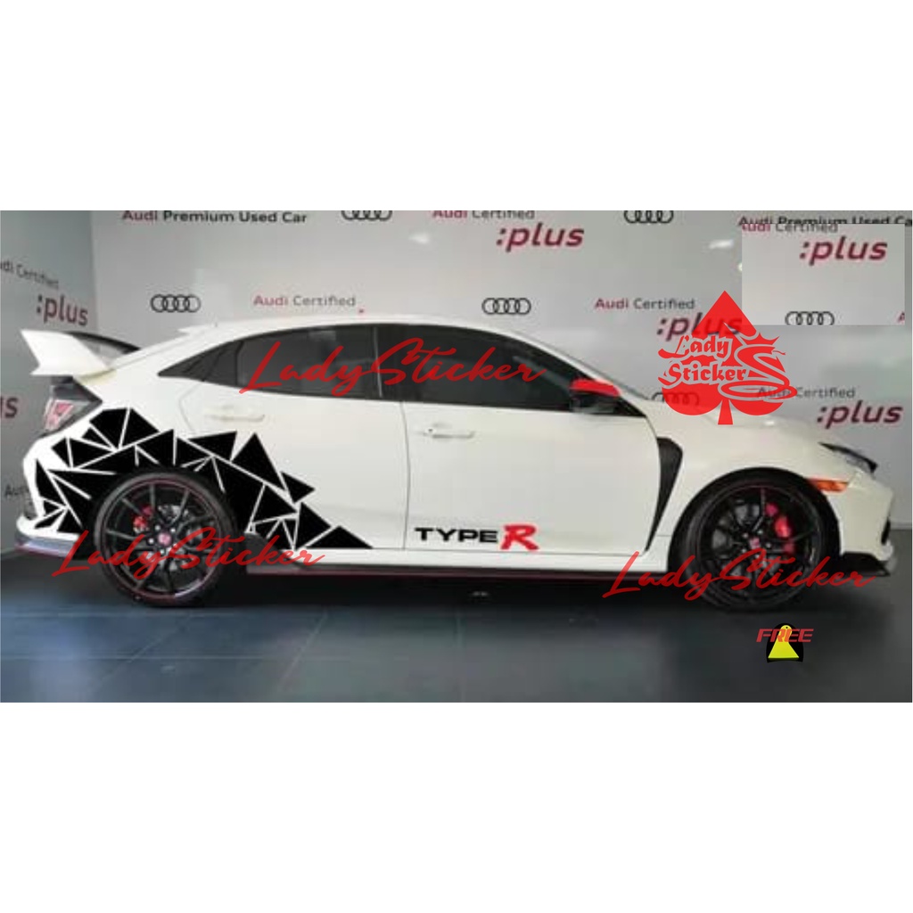 Jual CUTTING STICKER STIKER MOBIL HONDA CIVIC TYPE R STICKER MOBIL ...
