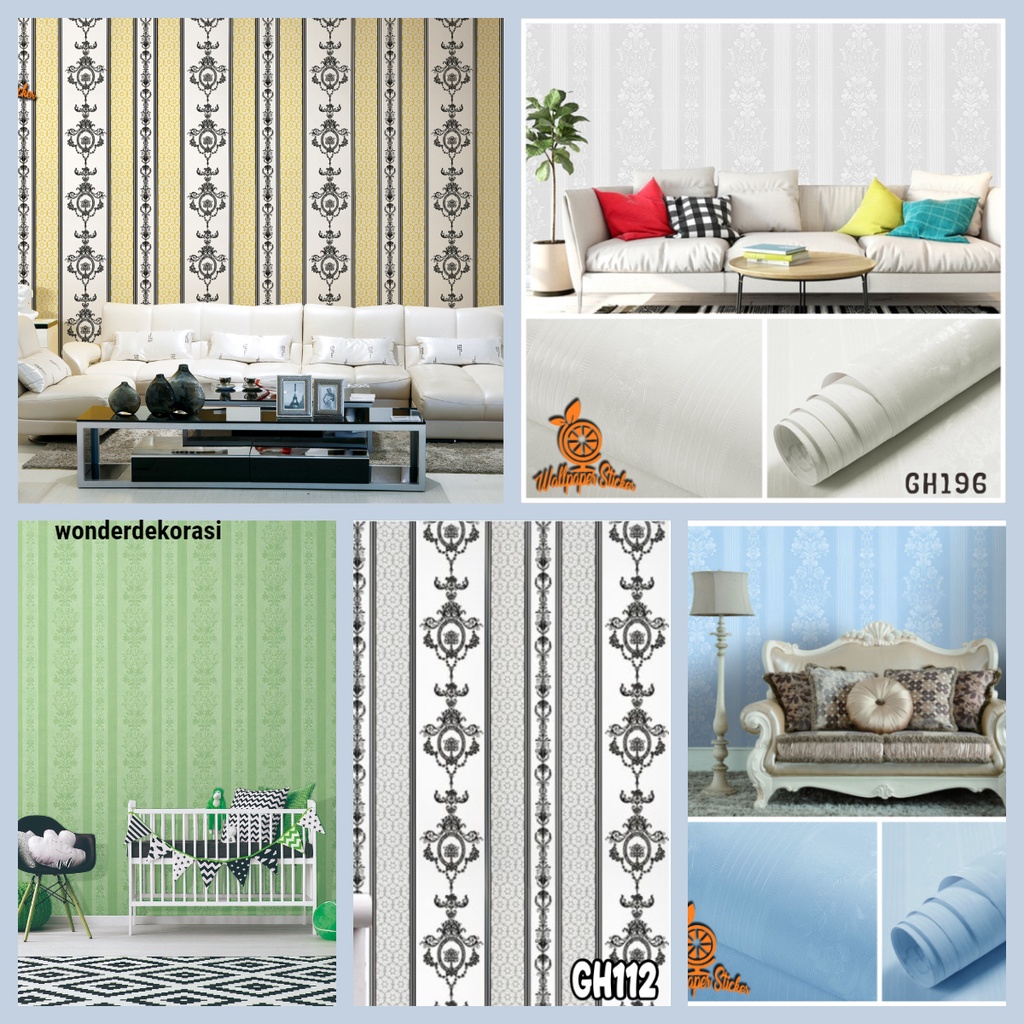 Jual Stiker dinding Motif Salur Wallpaper Dinding Motif Batik Salur Garis -Wonderdekorasi ...