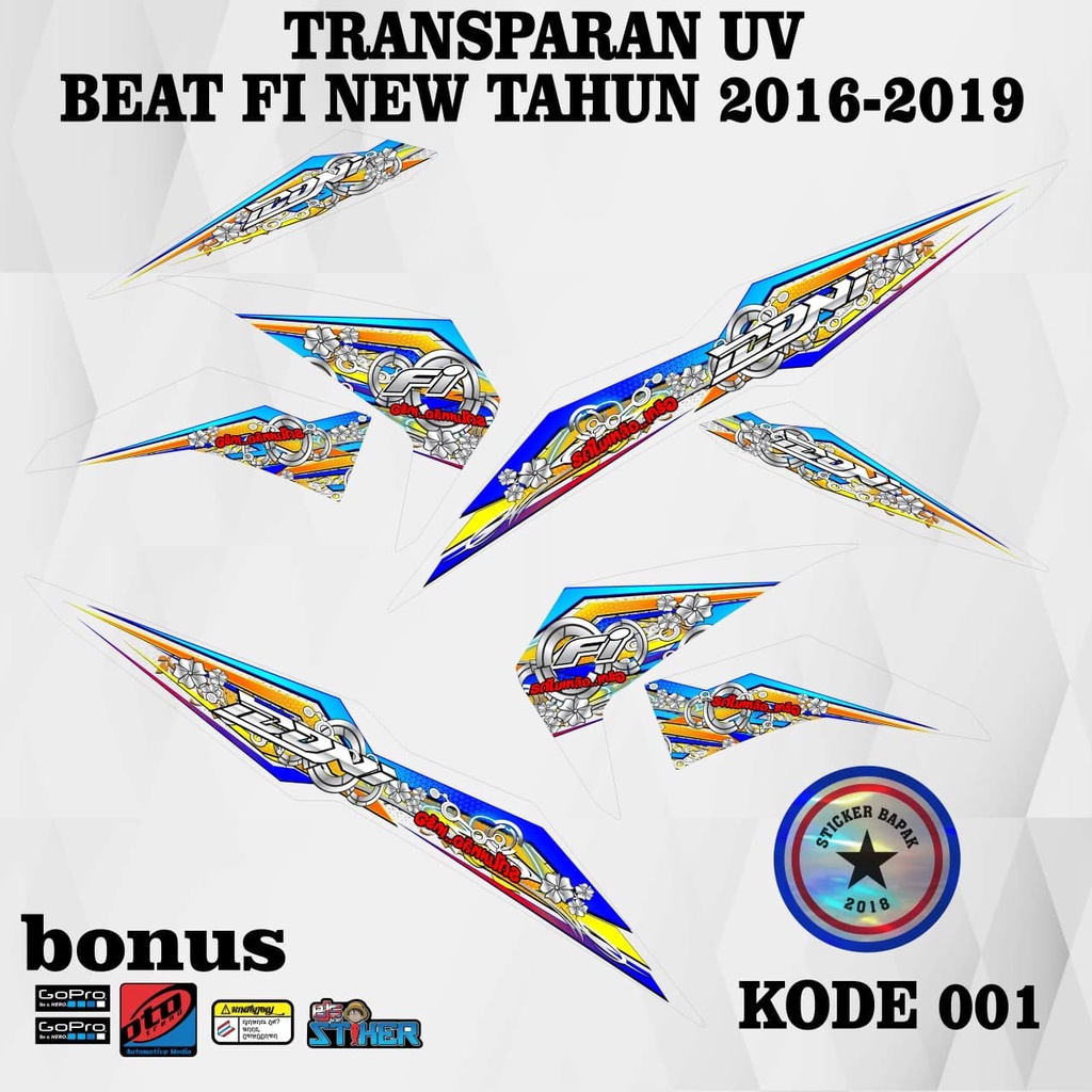 Jual STIKER BEAT FI NEW TH 2016 - 2019 KODE 001 TRANSPARAN | Shopee ...