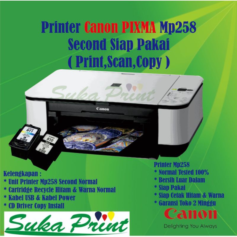 Jual Print/Scan/Copy Canon Pixma MP258 Siap Pakai | Shopee Indonesia