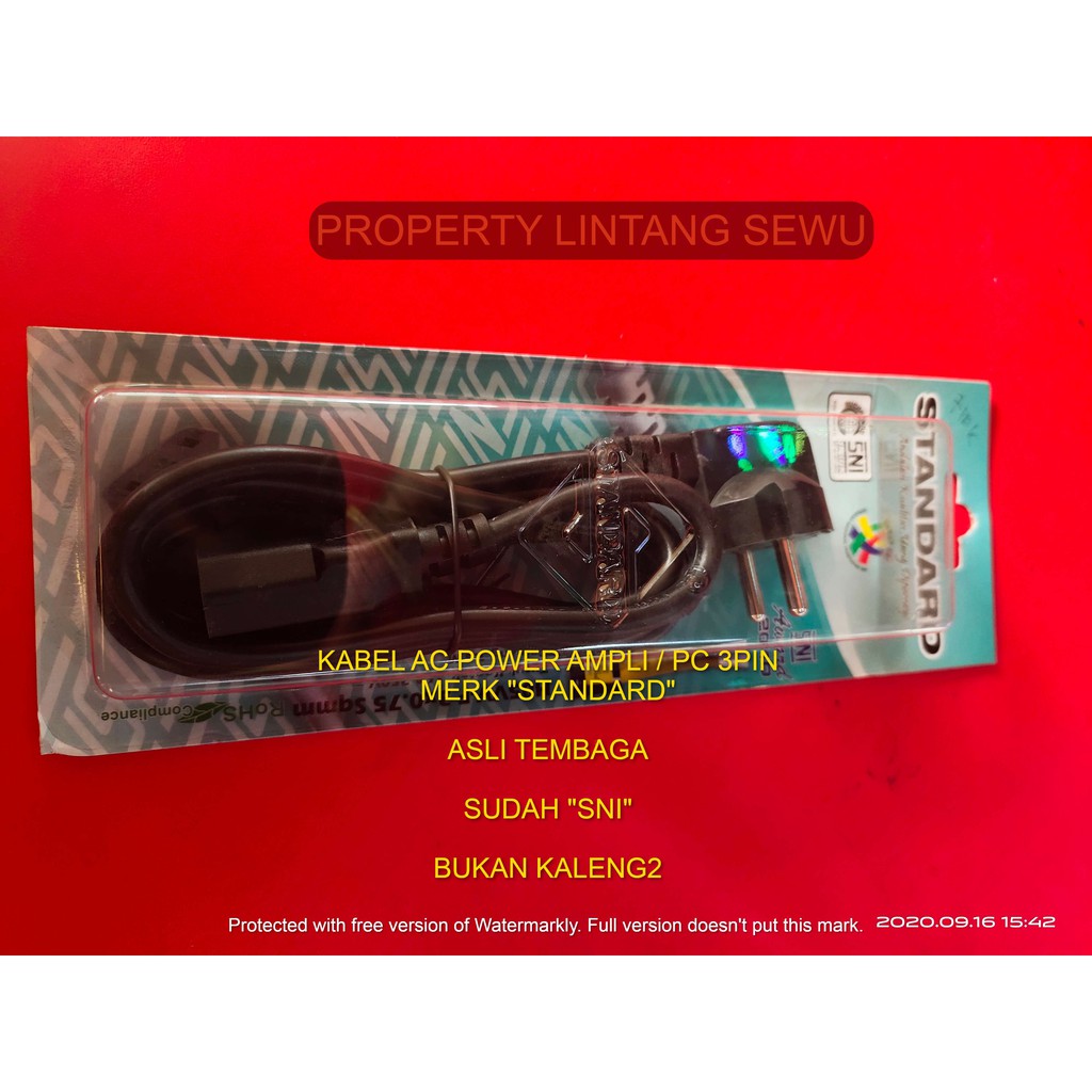 Jual KABEL POWER AC CORD 3 PIN KABEL POWER AMPLIFIER KABEL CPU PC ...