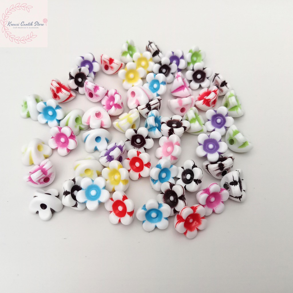 Jual Manik-Manik / Manik Bunga / DIY / Mote Bunga Sakura Warna-Warni ...