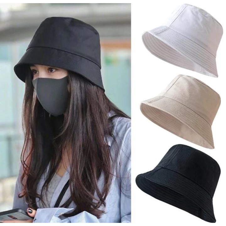 Jual Topi Bucket Wanita Bulak Balik 1 Topi 2 Warna luar dalam | Shopee ...