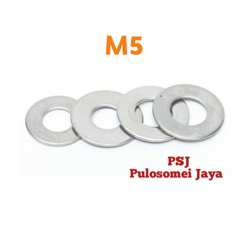 Jual 10 Pcs Ring Plat Besi Putih M5 : Washer Plated Galvanis | Shopee ...
