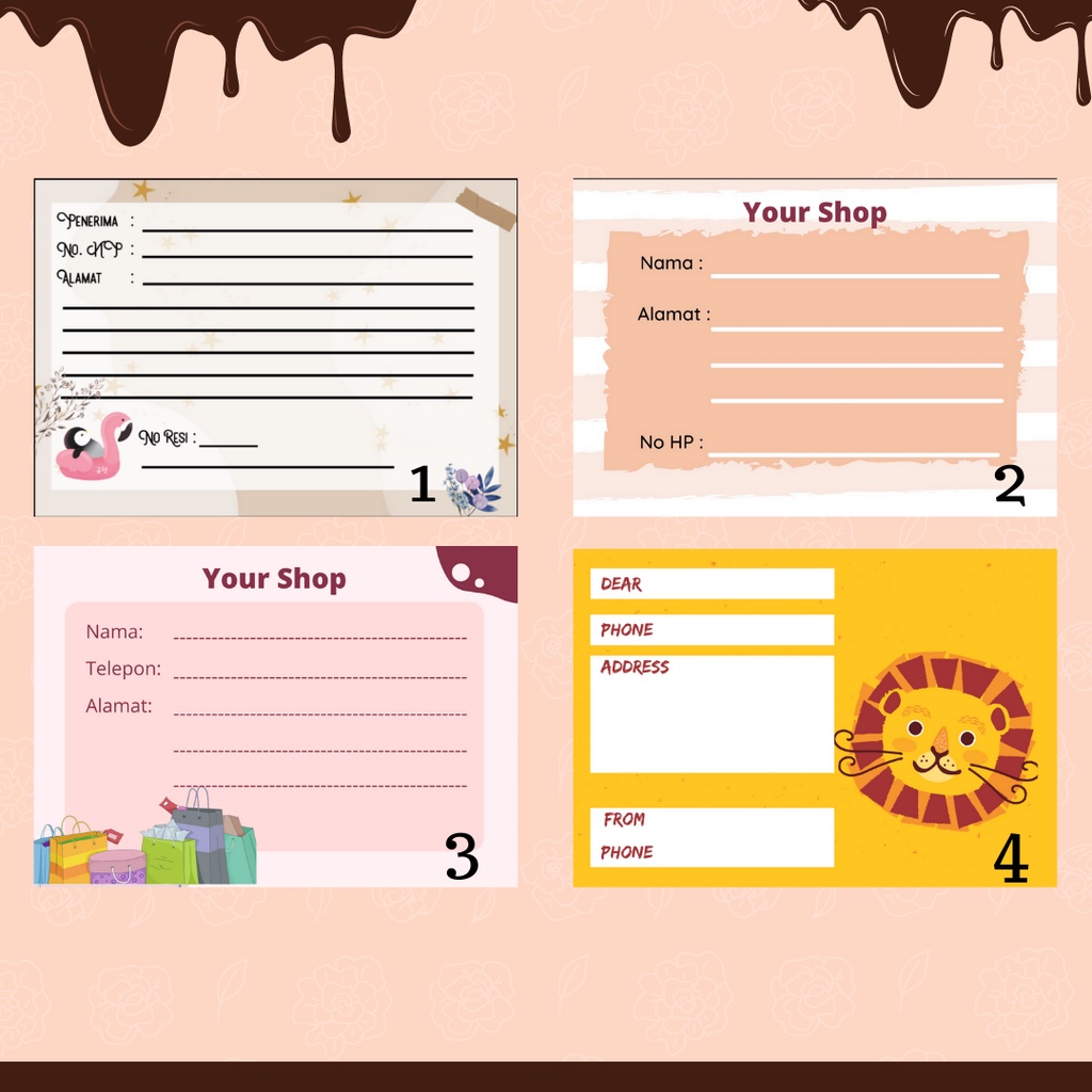 Jual LABEL KIRIMAN CUSTOM / LABEL ALAMAT / TANPA MINIMAL ORDER | Shopee ...