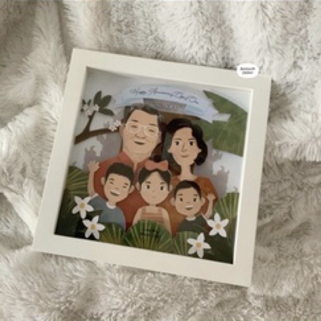 Jual frame pop up illustration custom karikature caricature 25x25x5cm ...