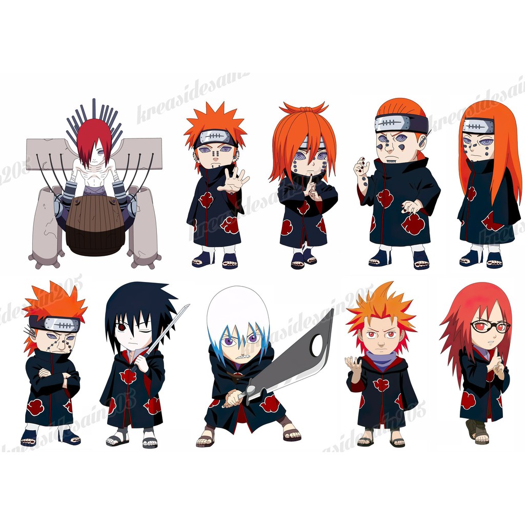 Jual stiker anime/ akatsuki/stiker laptop/stiker/chibi /stiker a5 ...