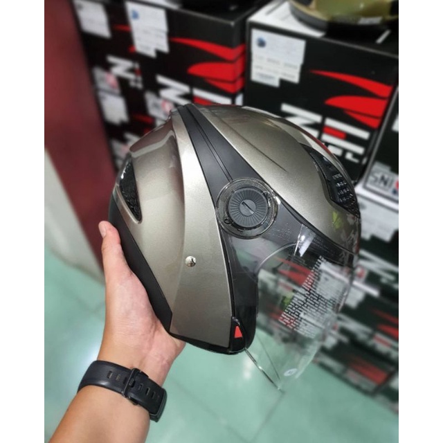 Jual HELM ZEUS 610 SILVER DARK DOUBLE VISOR HELM TOURING DOBEL VISOR ...