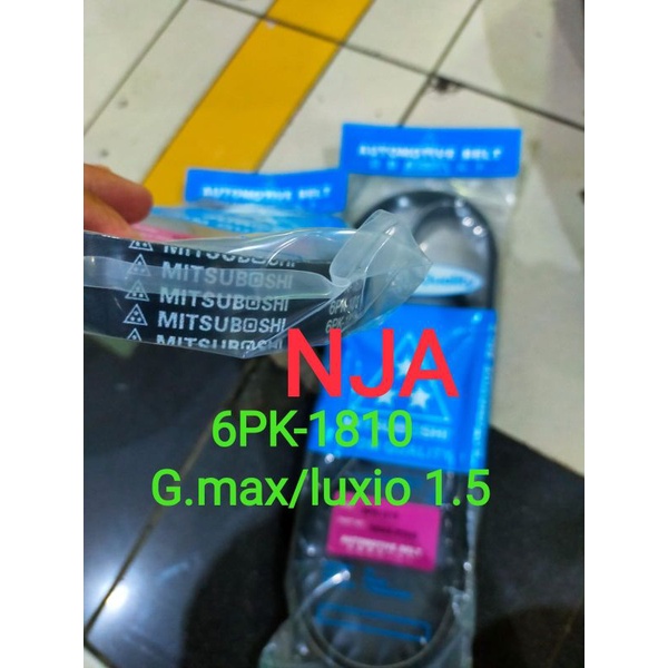 Jual FAN VAN V BELT TALI KIPAS 6PK1810 LUXIO GRAN GRAND MAX 1.5CC POWER ...