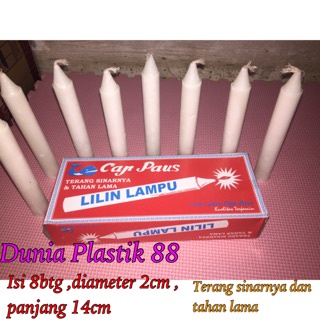 Jual Isi 8btg LILIN PAUS natal putih blok mati lampu ulang tahun CAP ...