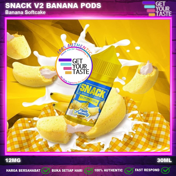 Jual Liquid Snack V2 Pods Friendly 30ML Banana Softcake by TETRA ...