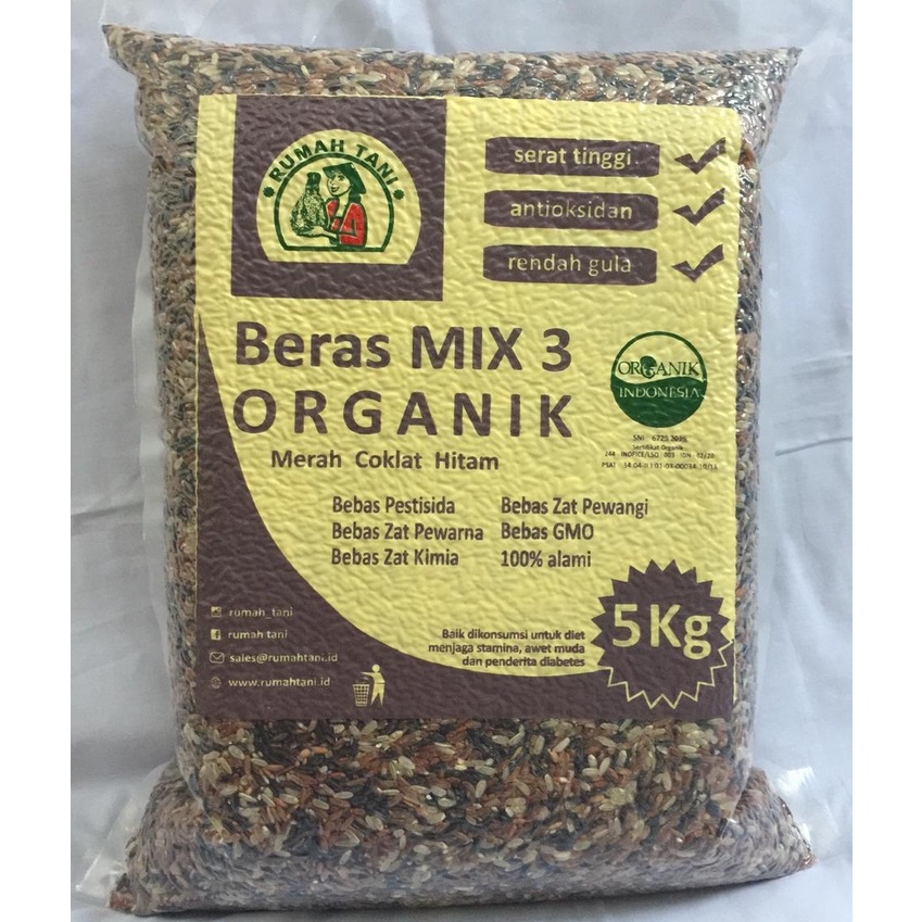 Jual BERAS MIX-3 (MERAH, COKLAT, HITAM) 5 KG | Shopee Indonesia