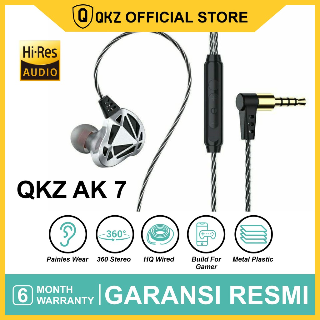 Jual QKZ AK7 with Mic In Ear Earphone Gaming Heavy Bass Sports Headset ...