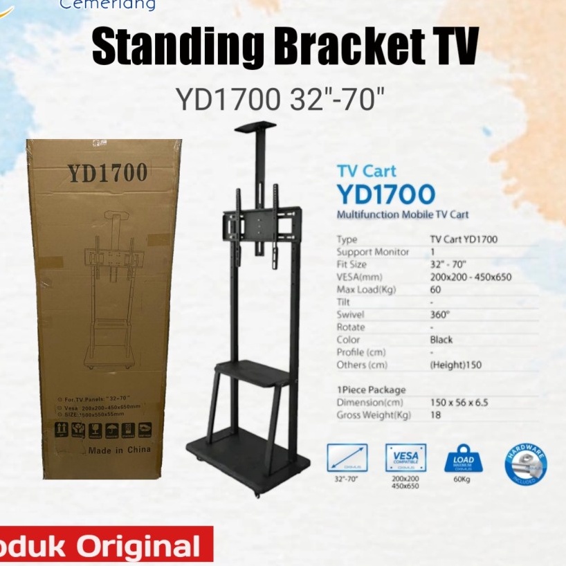 Jual BRACKET TV LED STANDING YD1700 / YD 1700 ( 32" - 70" ) | Shopee ...