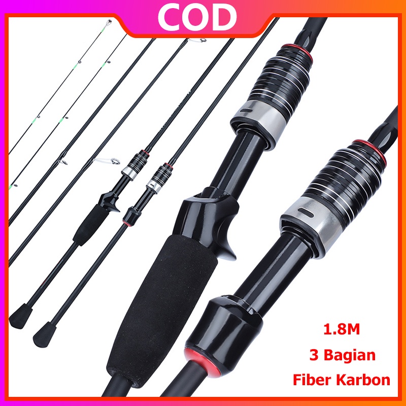 Jual Sougayilang 3 Bagian Spinning / Casting Rod 1,8M Carbon Fiber Fishing Rod | Shopee Indonesia