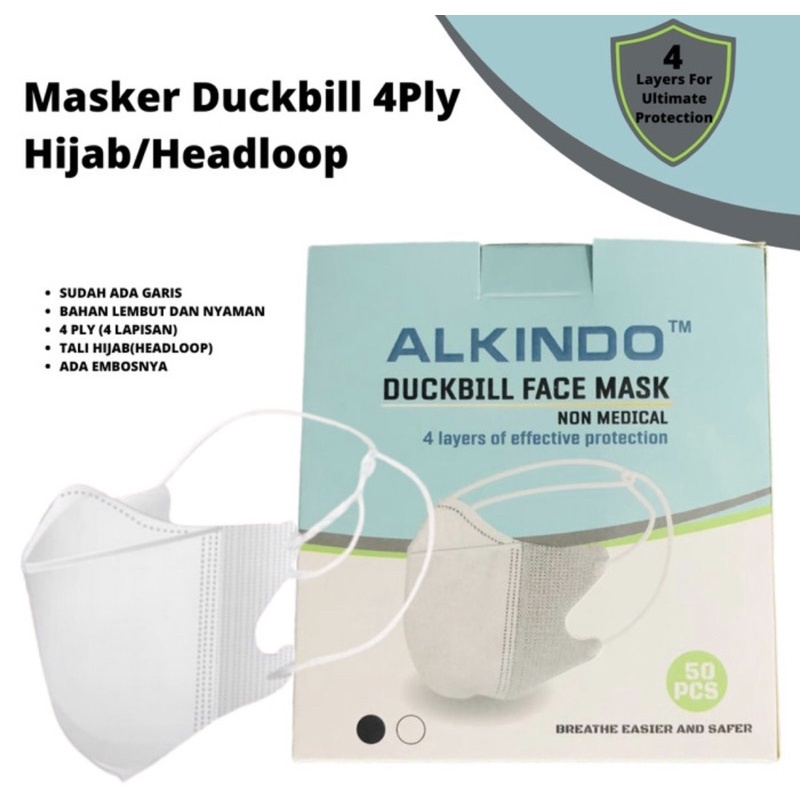 Jual Masker DUCKBILL Mask HIJAB / DUCKBILL HIJAB / HIJAB ALKINDO Mask 1 ...