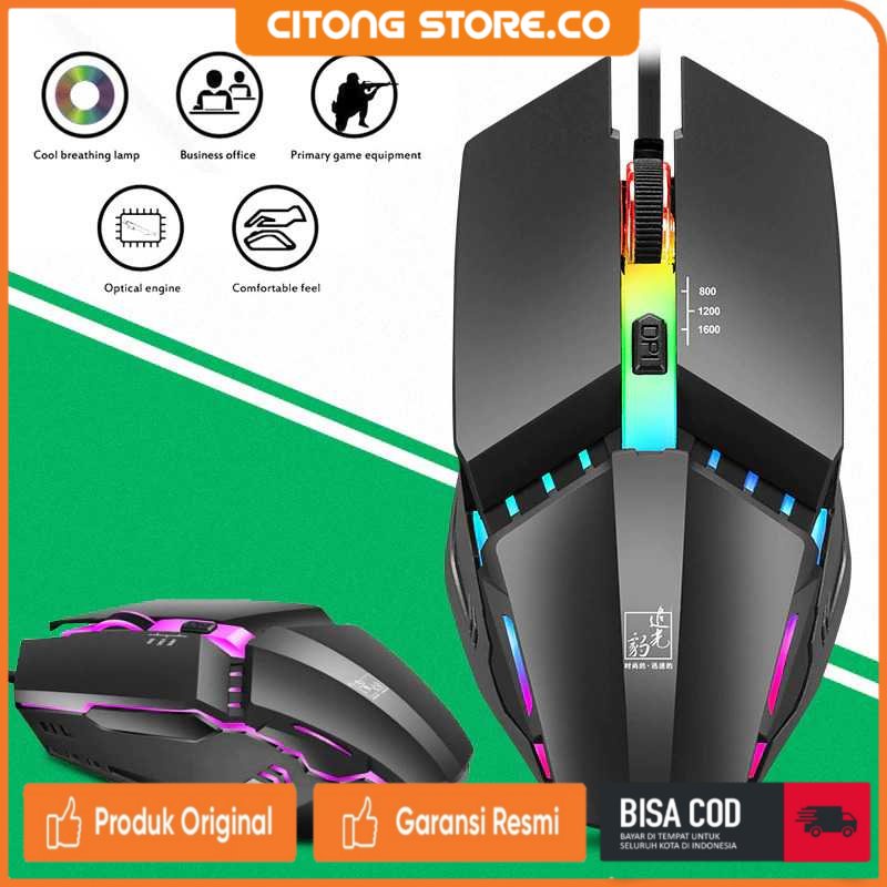 Jual Mouse Wireless Mouse Gaming Centechia Mouse Gaming LED RGB 1600 ...