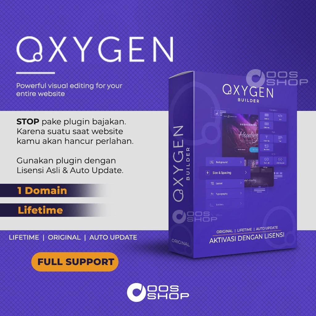 Jual Plugin Oxygen Builder Lifetime 100% Original + Full Personal Support Page Builder WordPress ...
