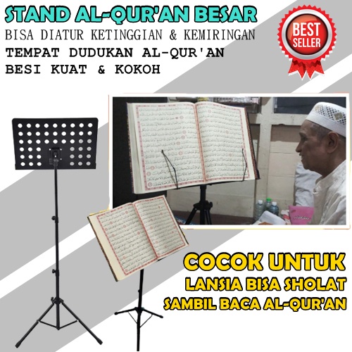 Jual Best seller stand al quran jumbo berdiri original dudukan besi al ...
