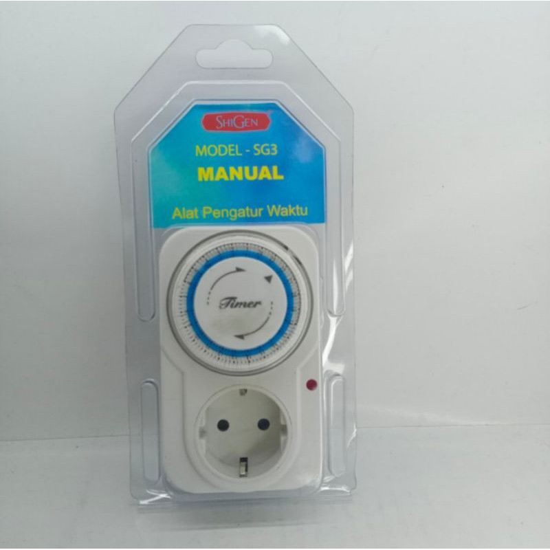Jual Stop kontak colokan timer 24 jam manual on off putar | Shopee ...