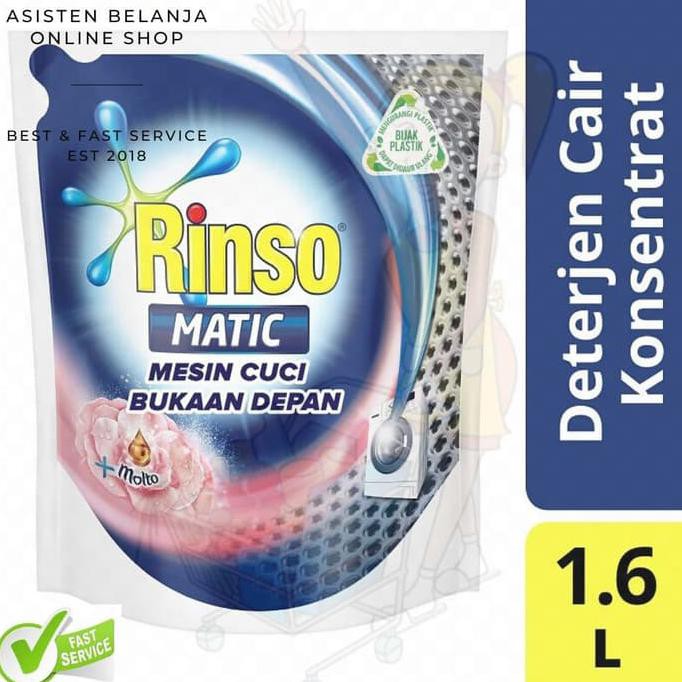 Jual Rinso Matic Front Load + Softener 1600 ml Detergen Cair + Molto 1 ...