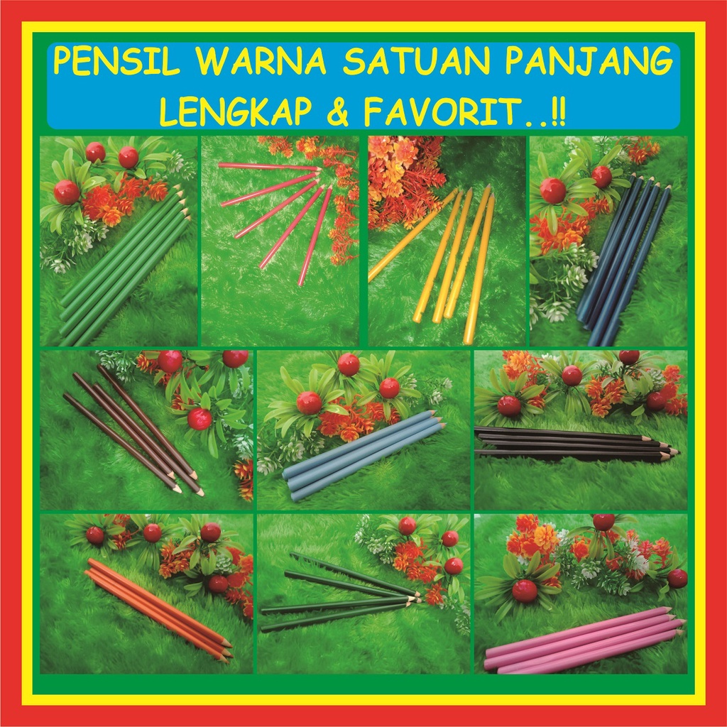 Jual Pensil Warna Satuan Panjang Lengkap Bagus 12 Aneka Warna ...