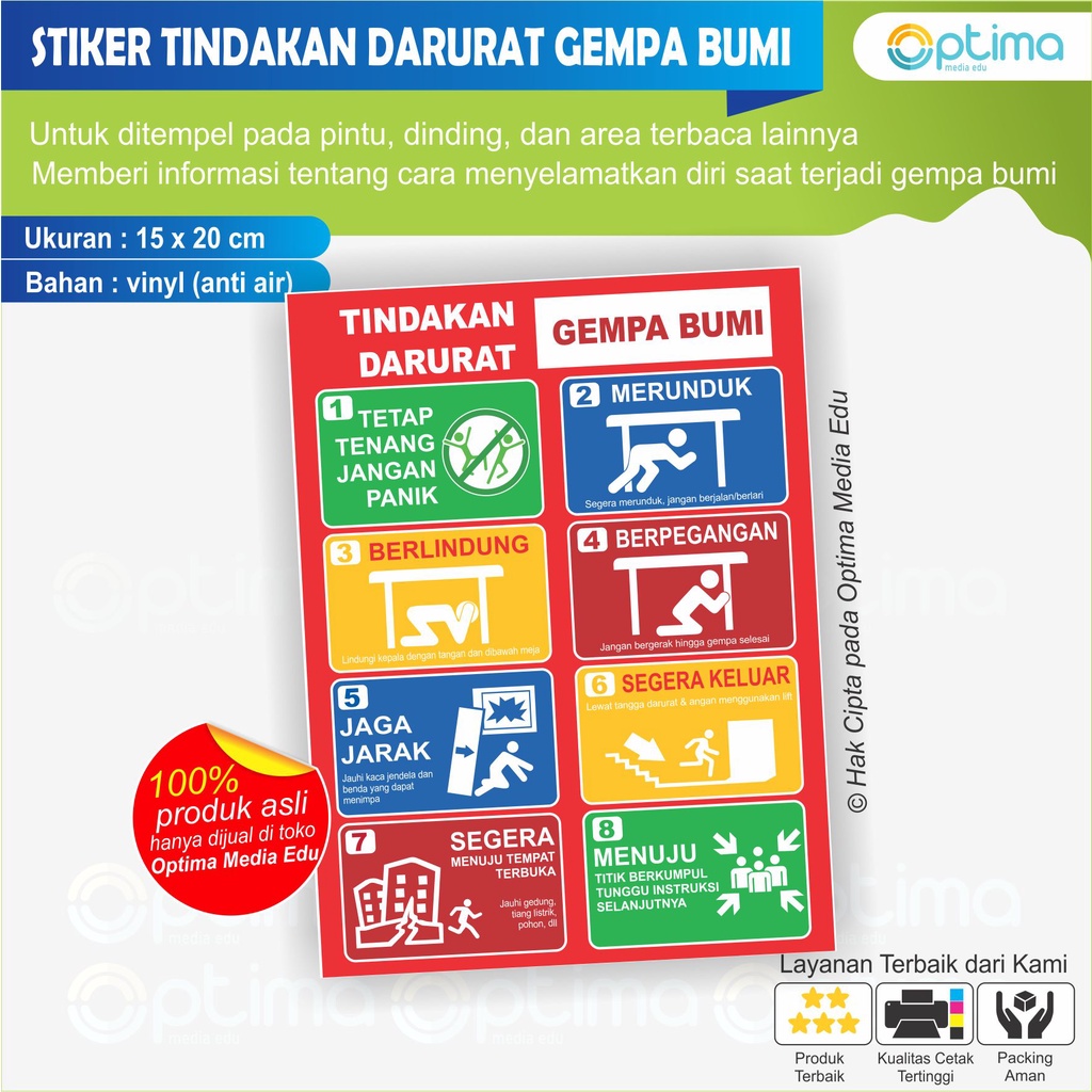 Jual STIKER PERINGATAN TINDAKAN DARURAT SAAT GEMPA BUMI | Shopee Indonesia