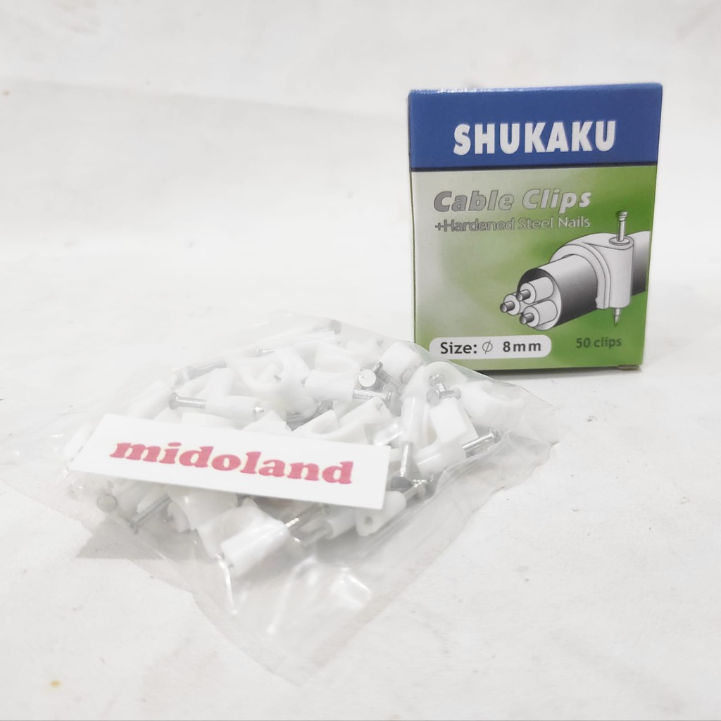 Jual Klem clam clamp Kabel Paku Beton tembok kayu Cable Clips 8 mm 8mm ...