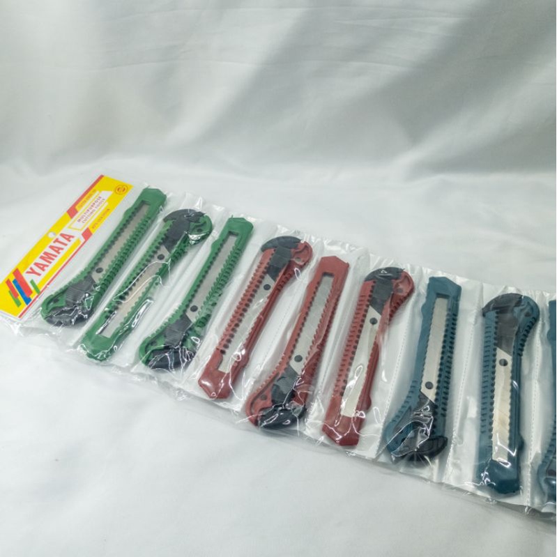 Jual PISAU KATER 12pcs PISAU CUTTER BESAR L500 KEMASAN RENCENG GROSIR ...