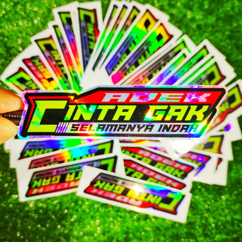 Jual stiker kata2 sticker hologram adek cinta tak selamanya indah ...