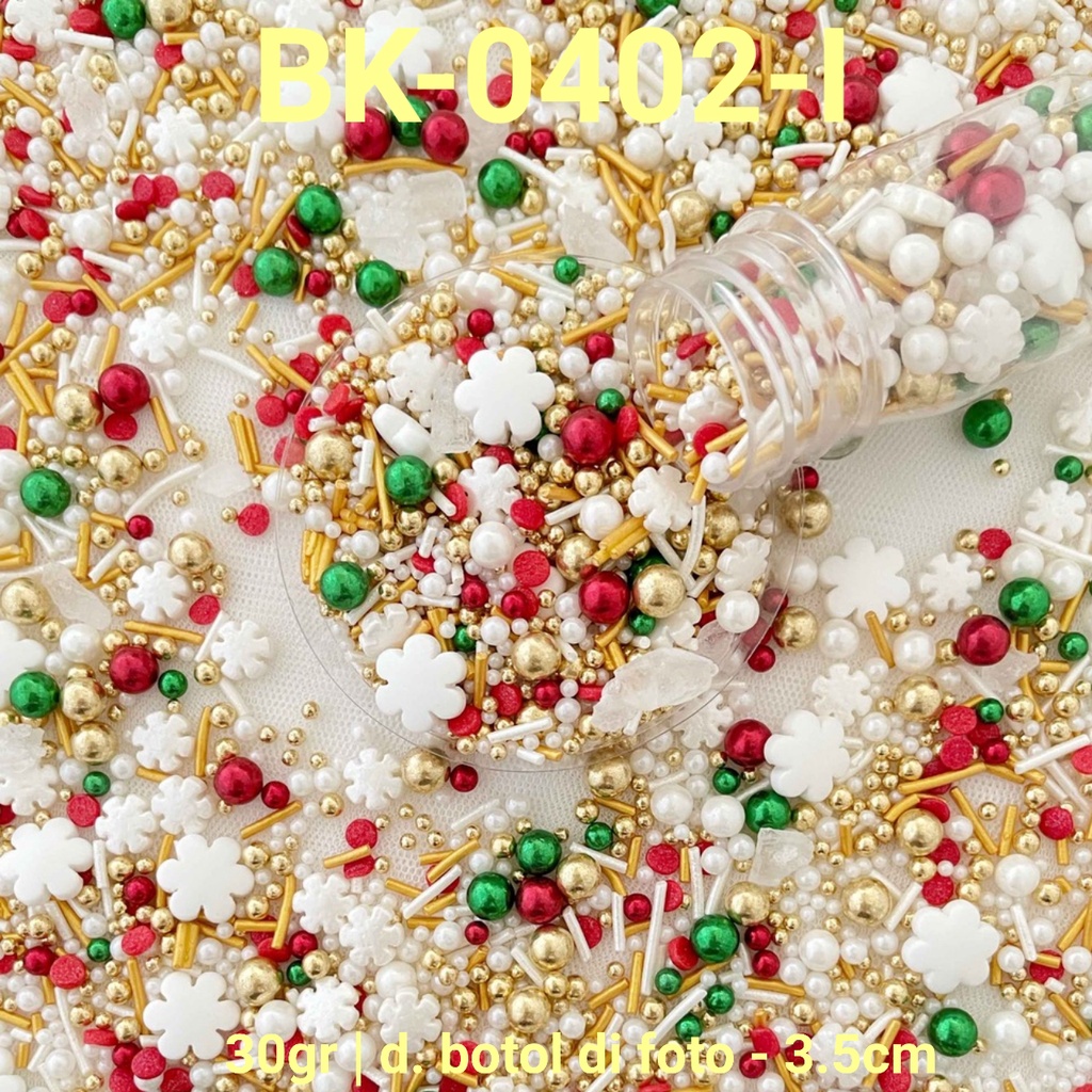 Jual TRIMIT SPRINGKEL SPRINKLES 30GR MUTIARA RAINBOW MERAH HIJAU / GR ...