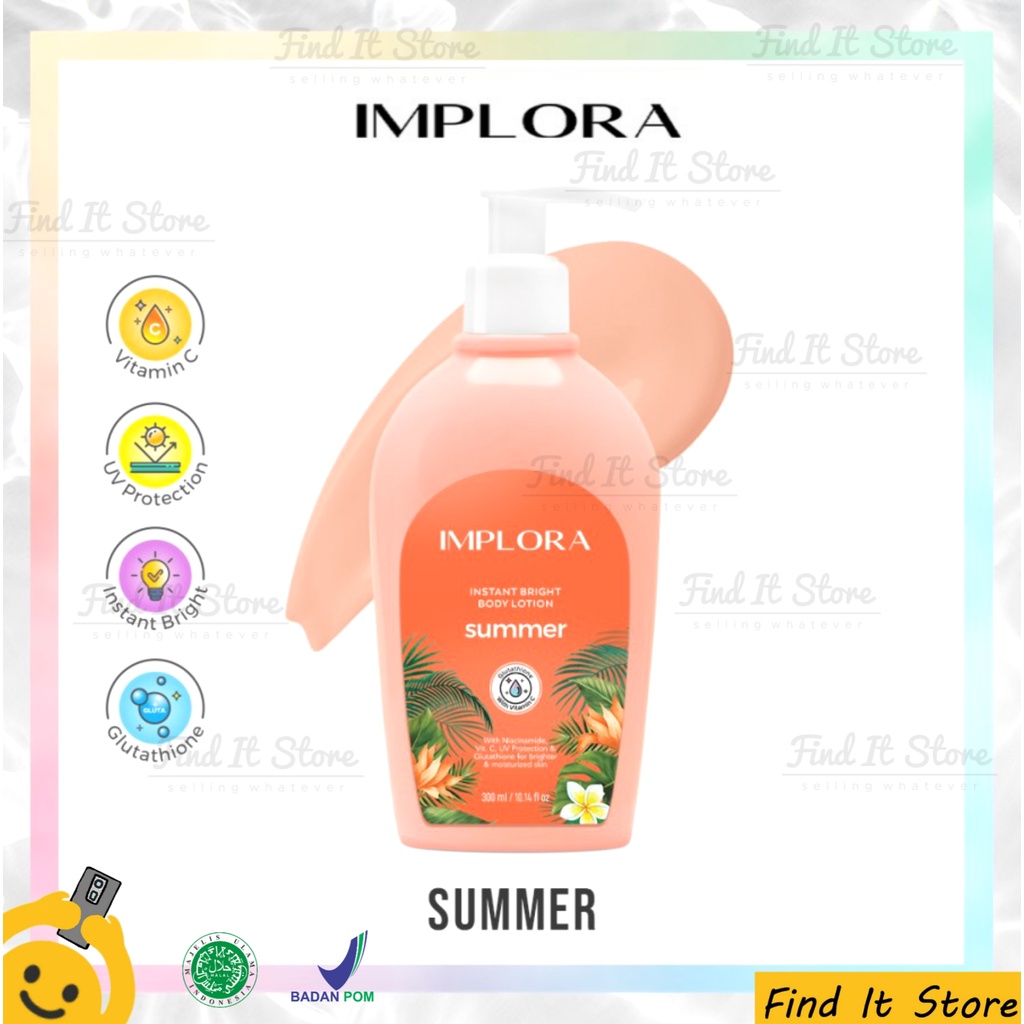 Jual Implora Instant Bright Body Lotion 300ml | Milky Loyion Serum 60ml ...