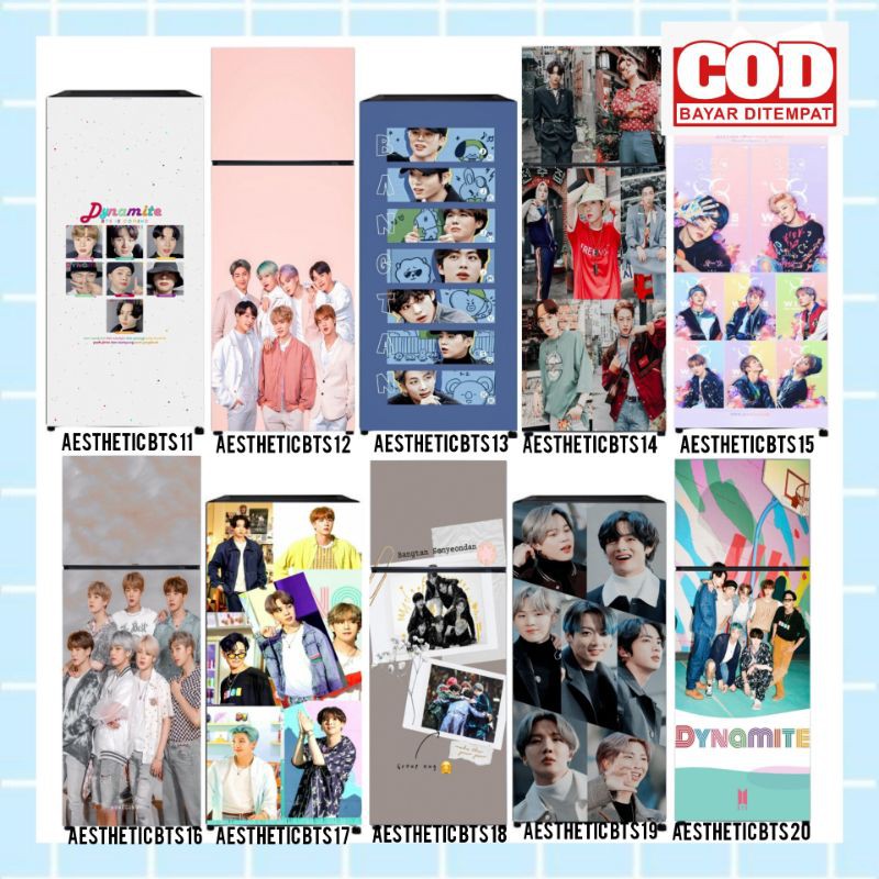 Jual STIKER KULKAS 1 PINTU DAN 2 PINTU MOTIF KPOP BTS KATALOG 2 STIKER ...